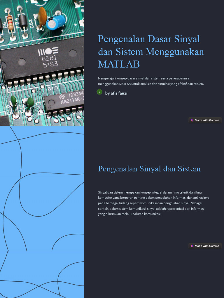Pengenalan Dasar Sinyal Dan Sistem Menggunakan MATLAB | PDF