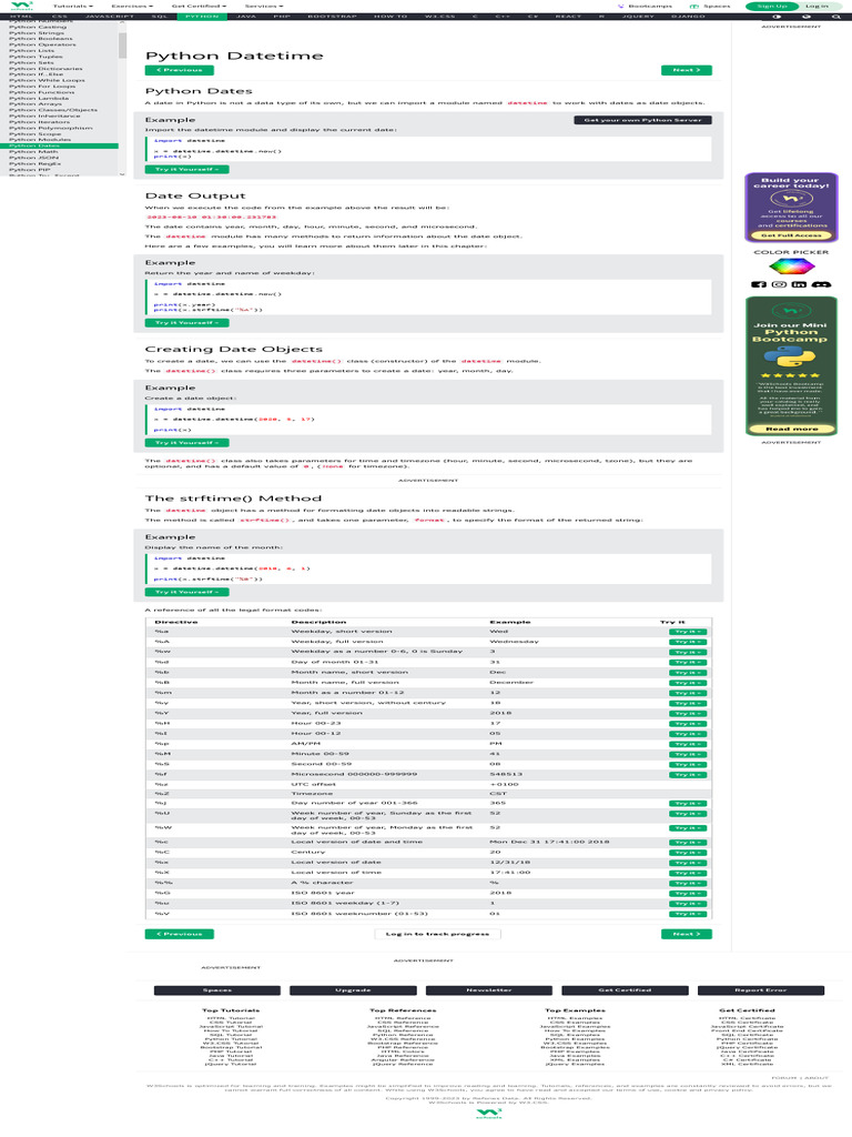 Python Dates Pdf Python Programming Language Java Script