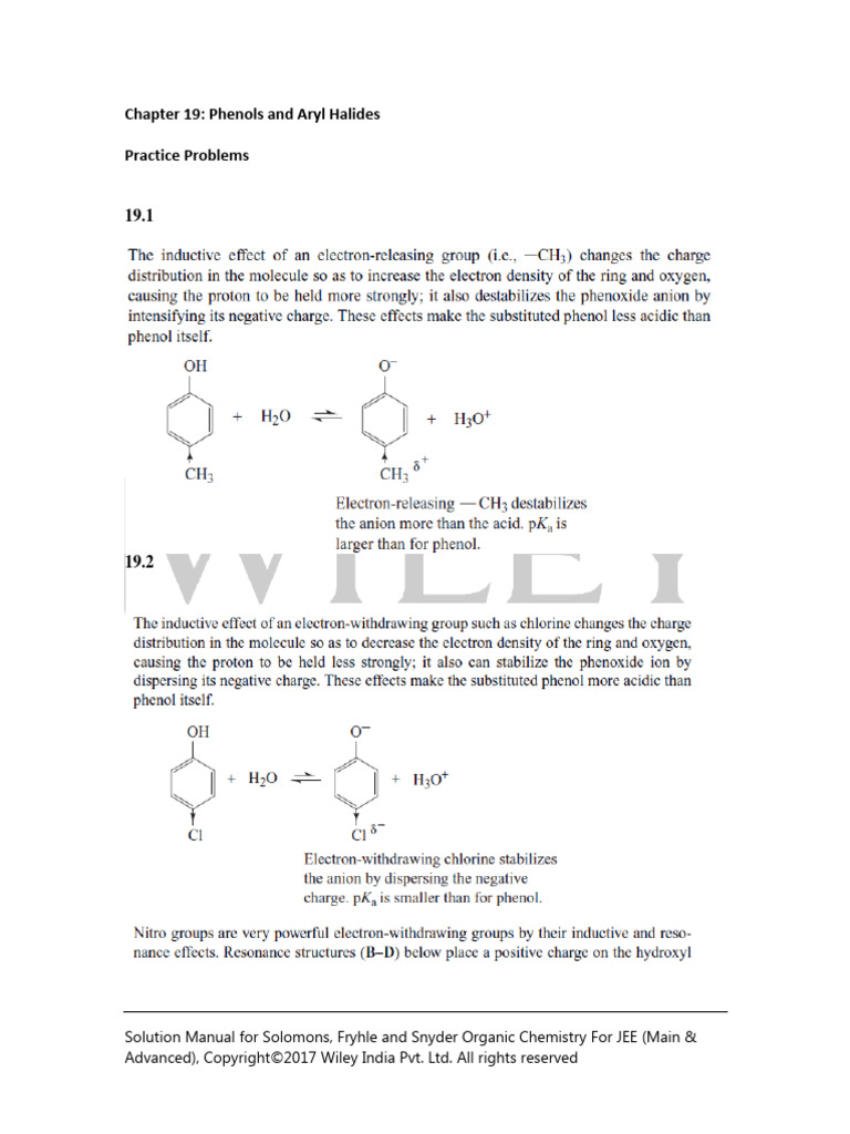CH 19 Phenols and Aryl Halides 1 | PDF | Chemical Reactions | Unit ...