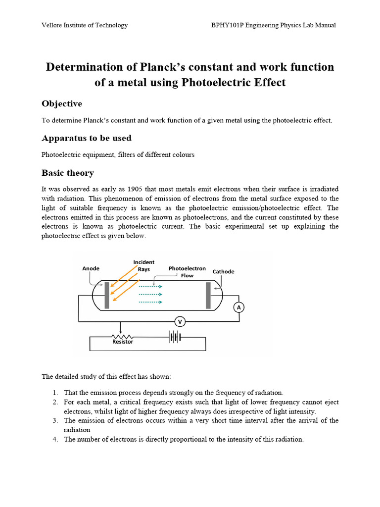 Photoelectric Effect Pdf Photoelectric Effect Electromagnetic