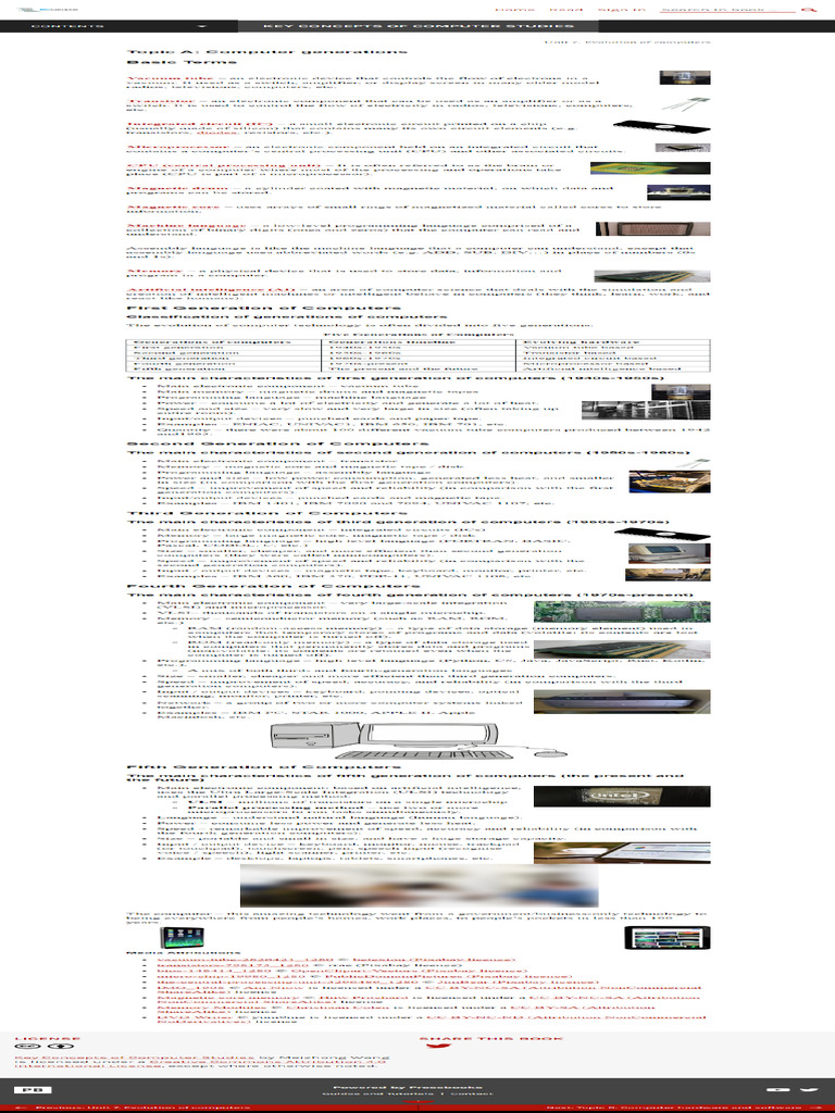 Computer Generations - Key Concepts of Computer Studies | PDF