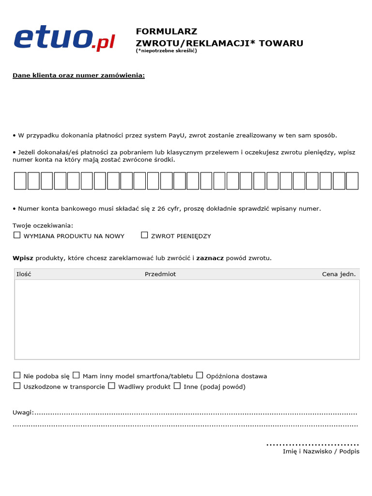 etuo-pl-formularz-zwrotu-reklamacji | PDF