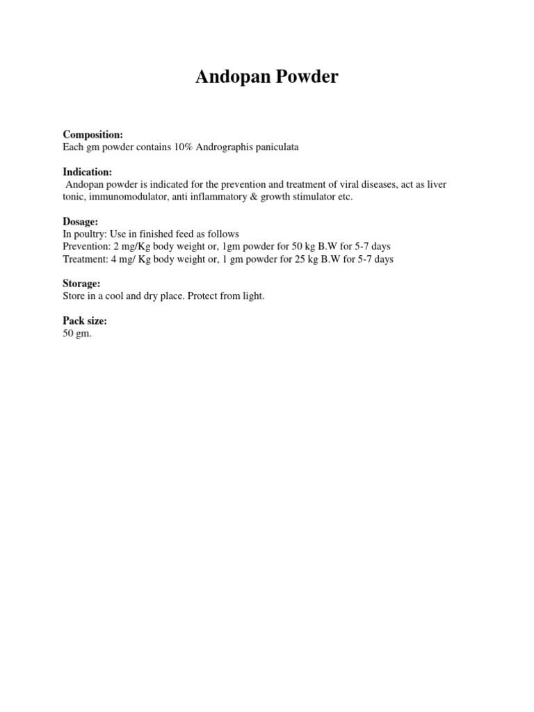 Andopan Powder | PDF