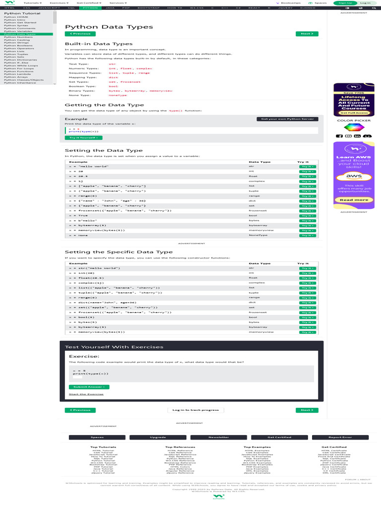 Python Data Types Pdf Data Type Python Programming Language 2957