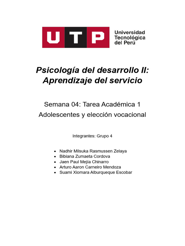 TA1 Psicología del desarrollo ii | PDF