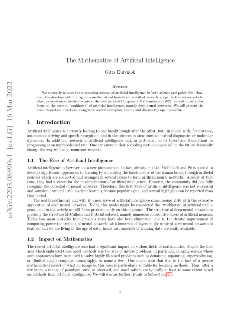 The Mathematics of AI | PDF