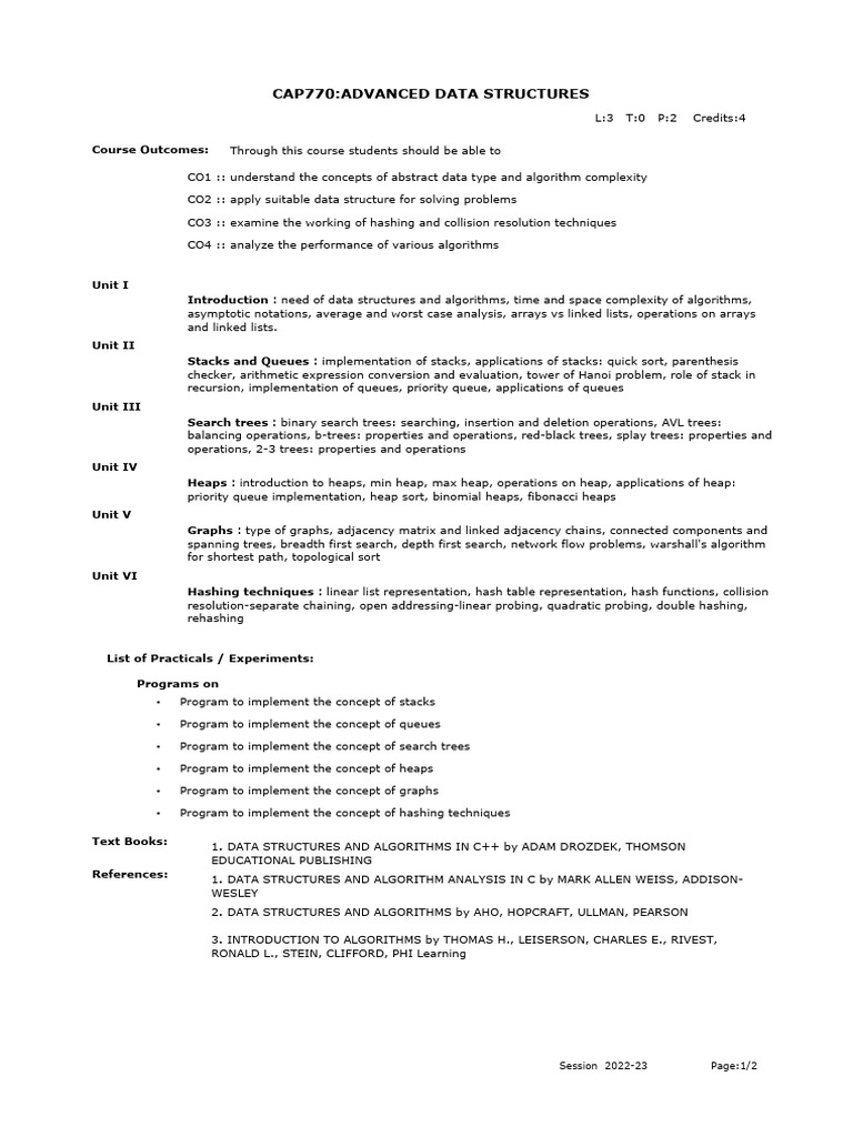 Advanced Data Structure | PDF | Theoretical Computer Science ... Advanced Data Structure | PDF | Theoretical Computer Science ...