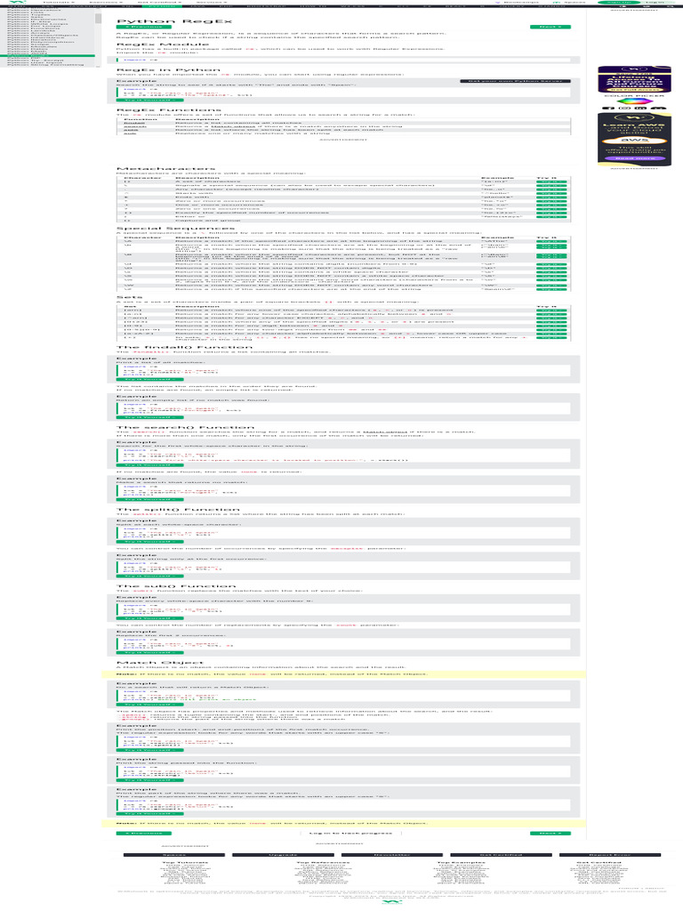Python RegEx | PDF | Regular Expression | Python (Programming Language)