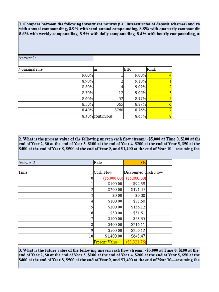 Group Assignment 1, (Afsana) | PDF | Present Value | Interest
