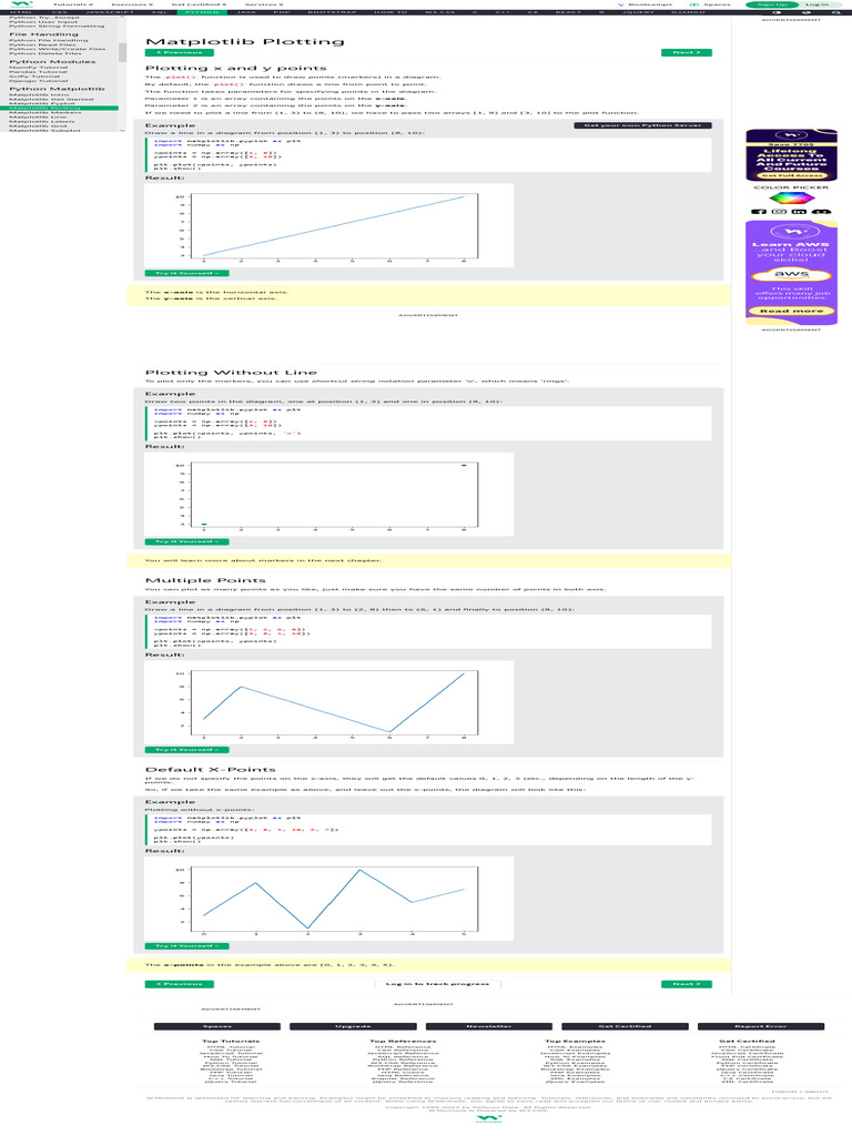 Matplotlib Plotting Pdf Java Script Python Programming Language