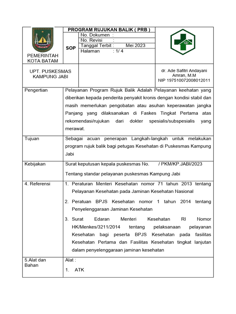 Sop Rujuk Balik | PDF