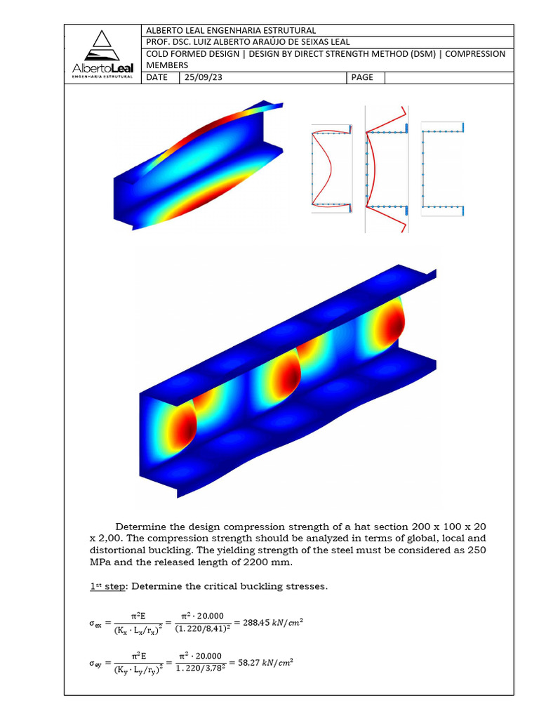 Hat Section Compression Strength Analysis | PDF | Mechanics | Secondary ...