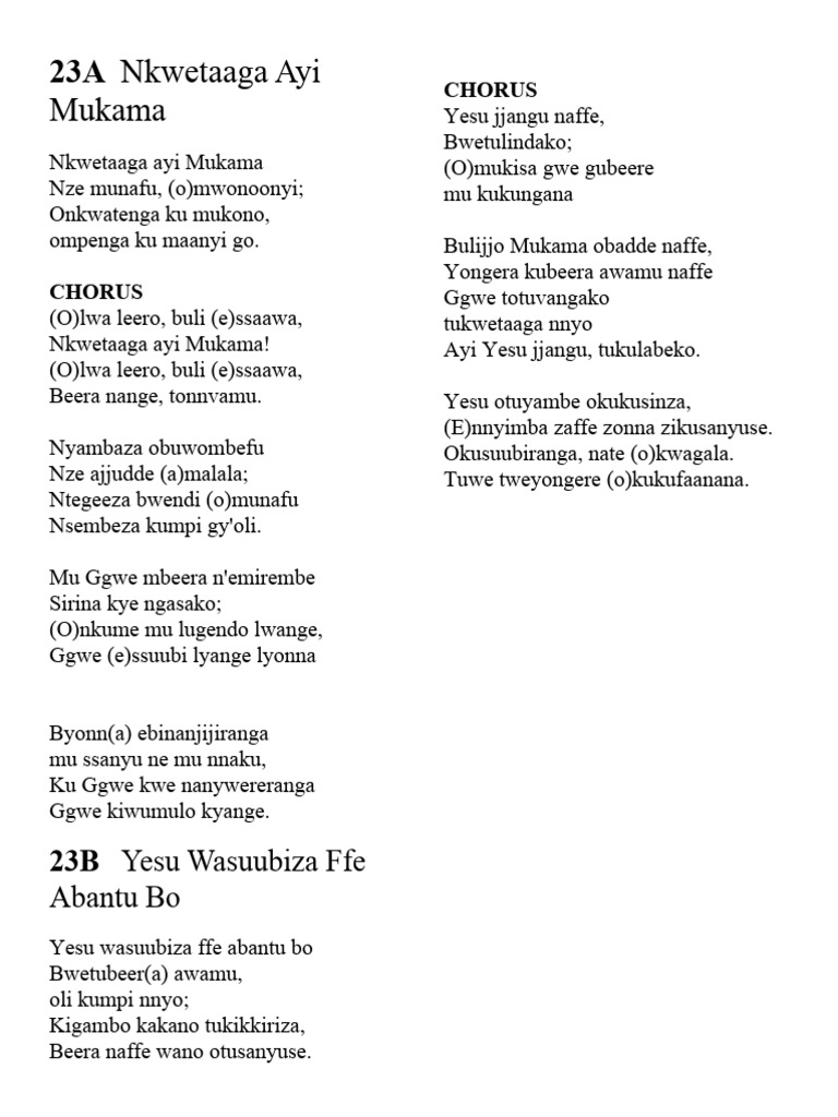 23A Nkwetaaga Ayi Mukama | PDF