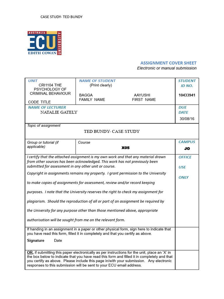 Case Study-Ted Bundy Edited | PDF