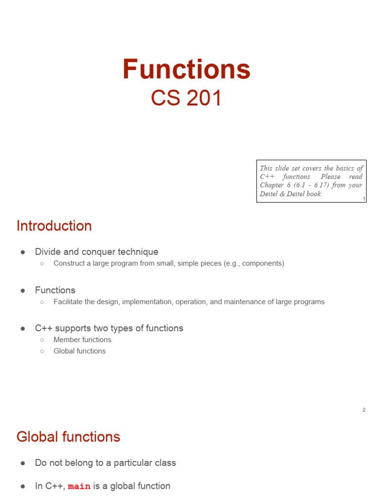 C++ Functions | PDF | Parameter (Computer Programming) | C++