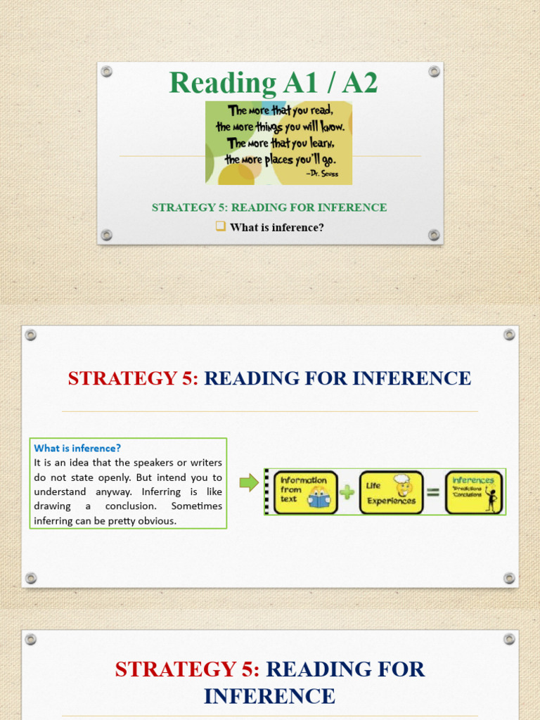 Reading A1 A2 READING FOR INFERENCE - STRATEGY 5 | PDF