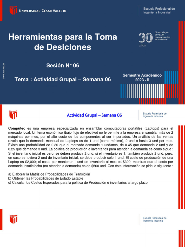 Actividad Grupal - Sem 06 | PDF