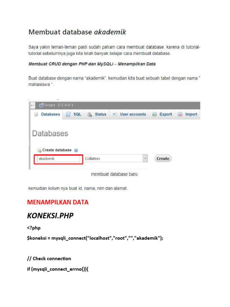 Materi Databases Dan PHP | PDF | Data Management | Information Retrieval Materi Databases Dan PHP | PDF | Data Management | Information Retrieval