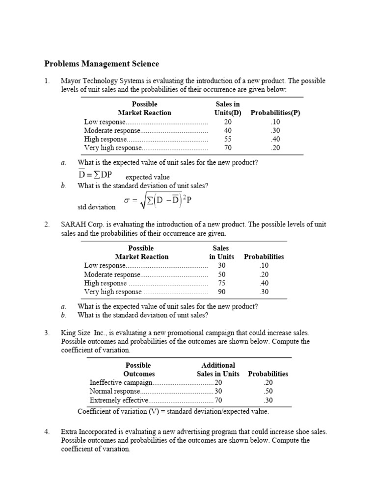 Prob MGT Science Q | PDF