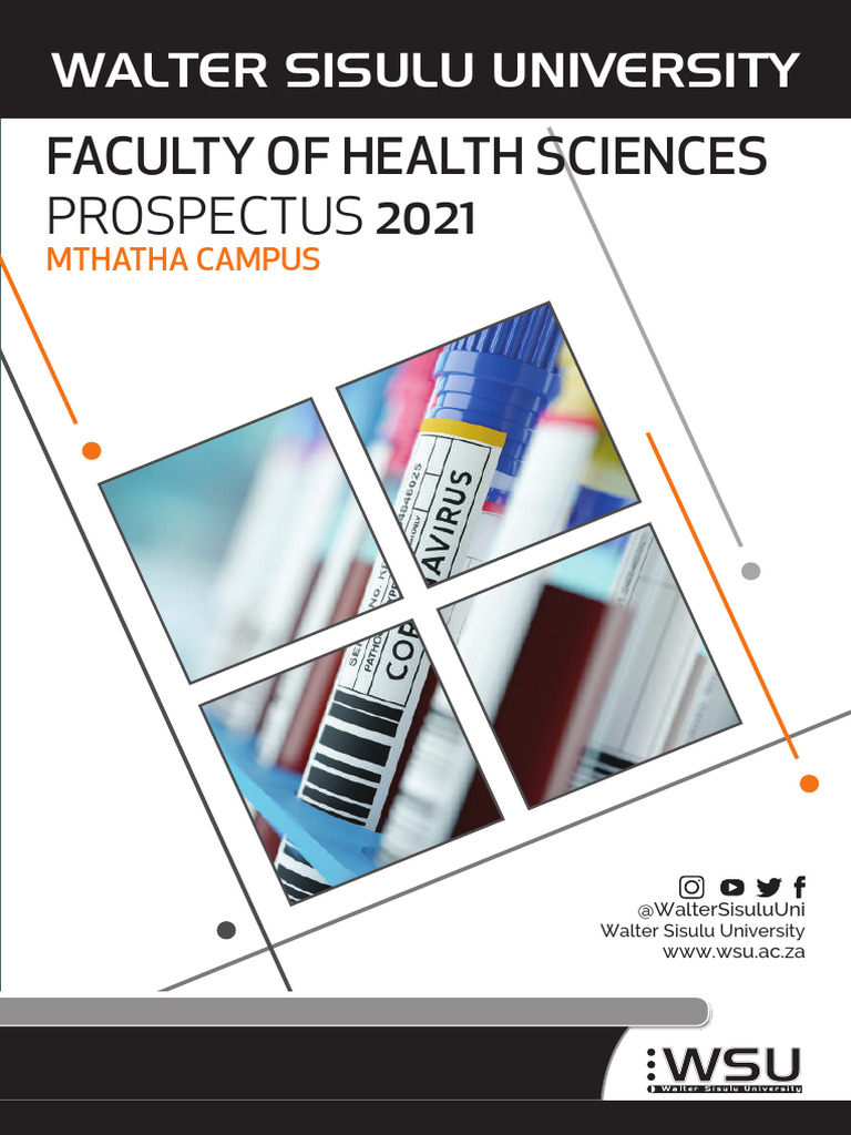 Wsu Mthatha Faculty of Health Sciences Prospectus 2021 Full | PDF ...
