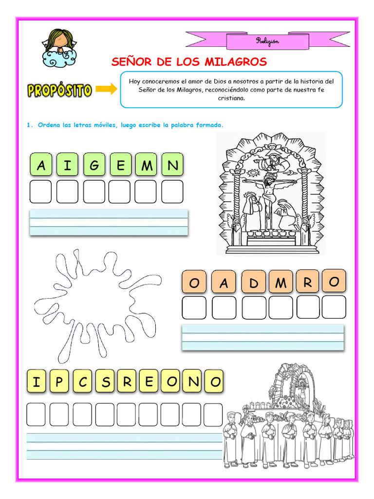 E9 Ficha d5 Religión Señor de Los Milagros | PDF | Milagro