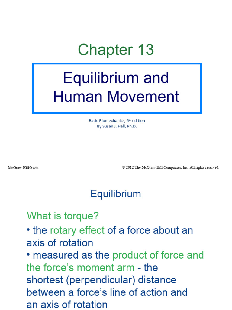 Equilibrium and Human Movement: Basic Biomechanics, 6 Edition by Susan ...