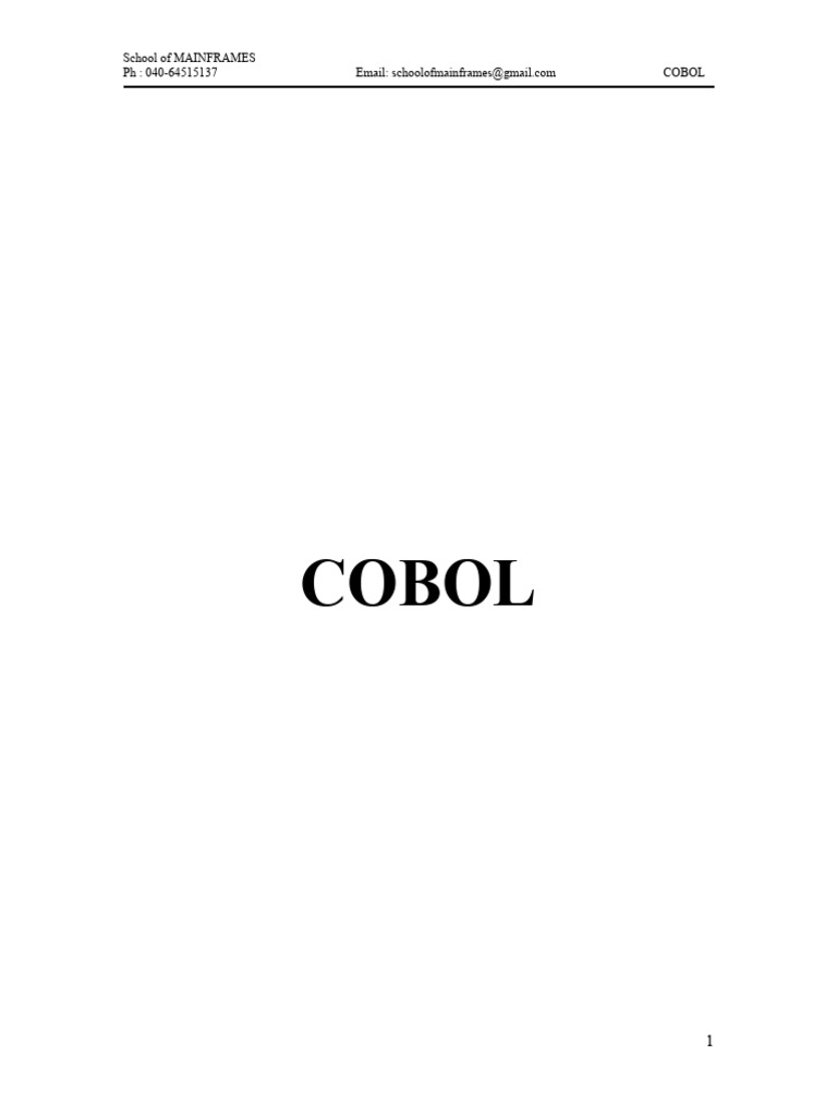 COBOL Mainframe Systems Overview | PDF | Binary Coded Decimal ...