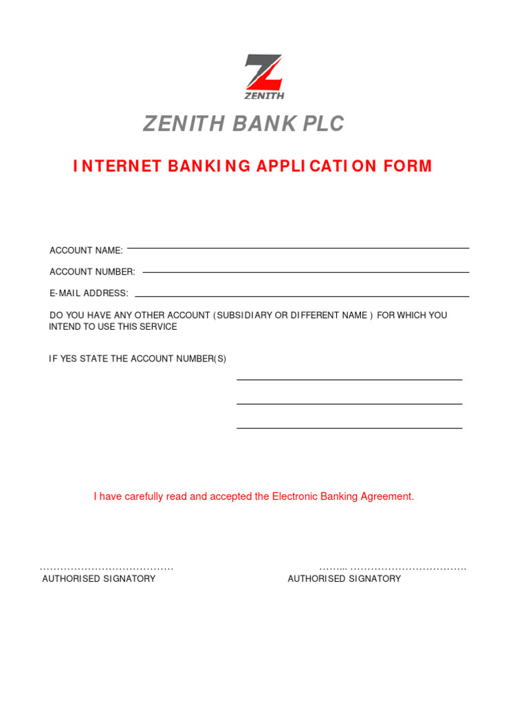 Internet Banking Form | PDF