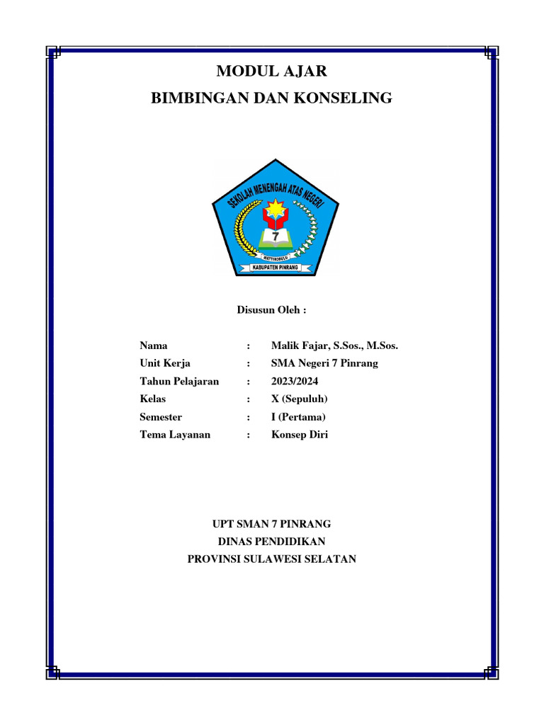 Modul Ajar Konsep Diri (SMT 1) | PDF | Karier & Perkembangan ...