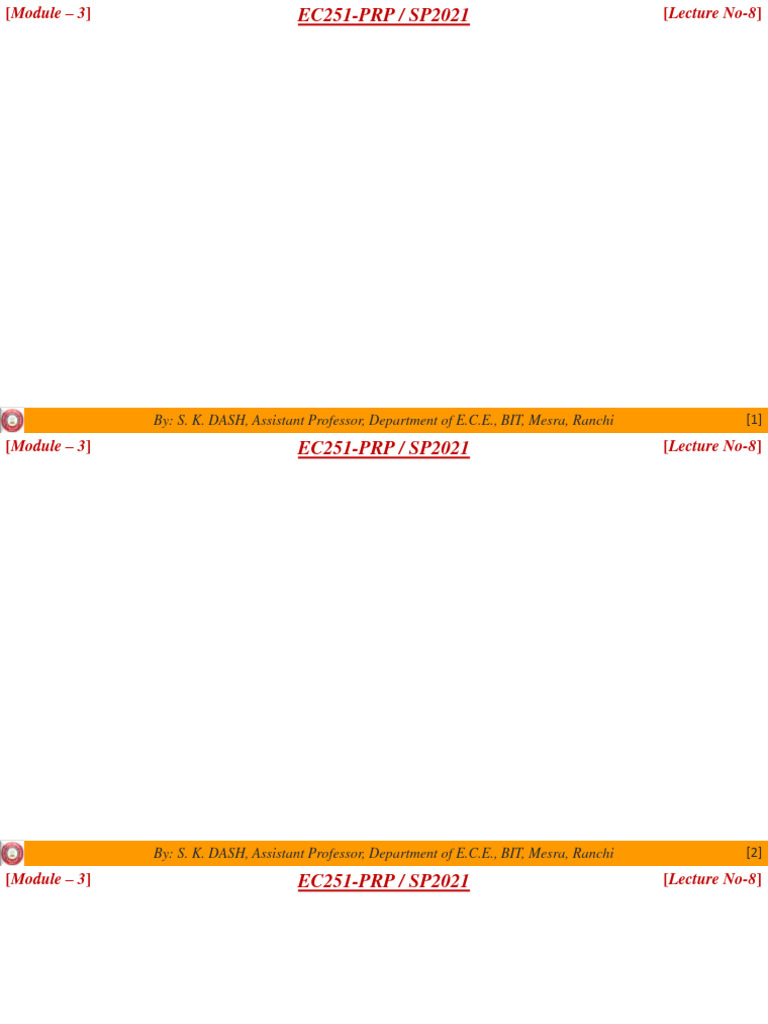 EC251 PMSP Lecture-8-9 (Mod-3) SP2021 21.03.2021 EXTRA | PDF