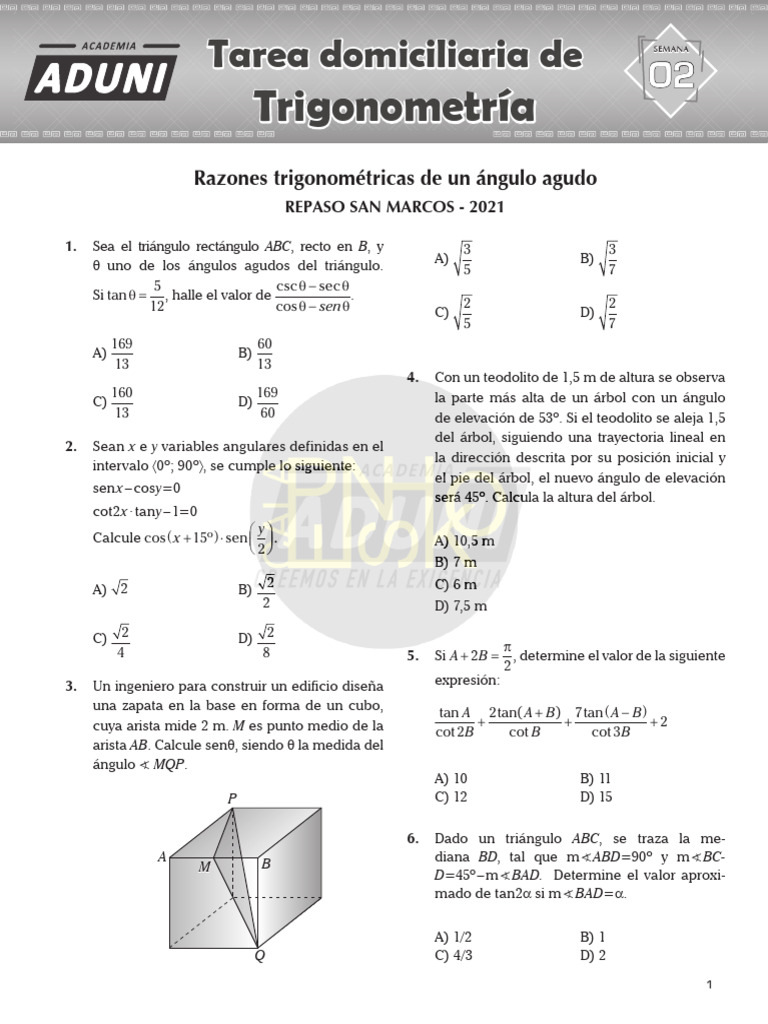 Trigonometría Sem 2 | PDF | Trigonometría | Triángulo Trigonometría Sem 2 | PDF | Trigonometría | Triángulo
