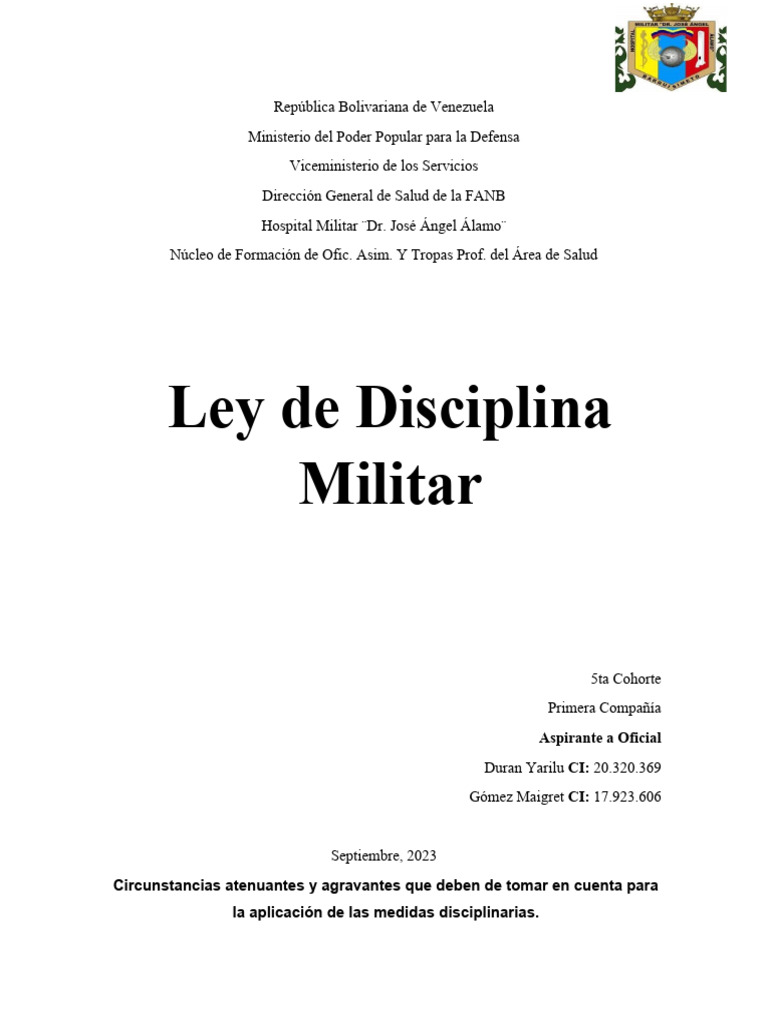 Ley de Disciplina Militar: Aspirante A Oficial | PDF | Oficial (Fuerzas ...