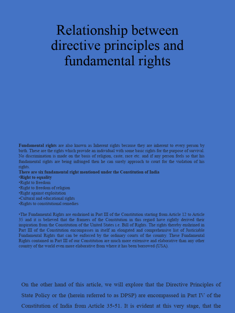 Fundamental Rights and DPSP Relationship | PDF | Constitution | Common Law