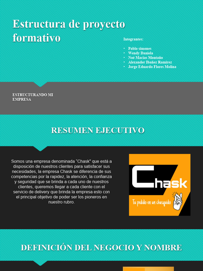 Estructura de Proyecto Formativo Final | PDF | Business | Entrega ...