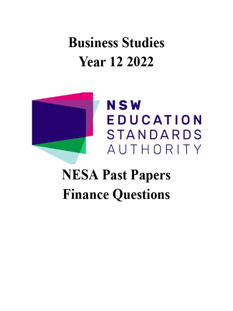 Business Studies - Finance Past Paper Exam Questions | PDF | Investing ...
