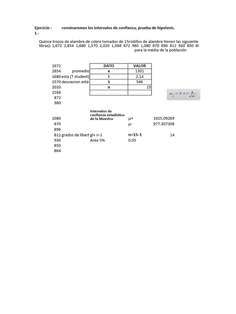 Ejercicios Prueba de Hipotesis | PDF | Estadísticas | Metodología