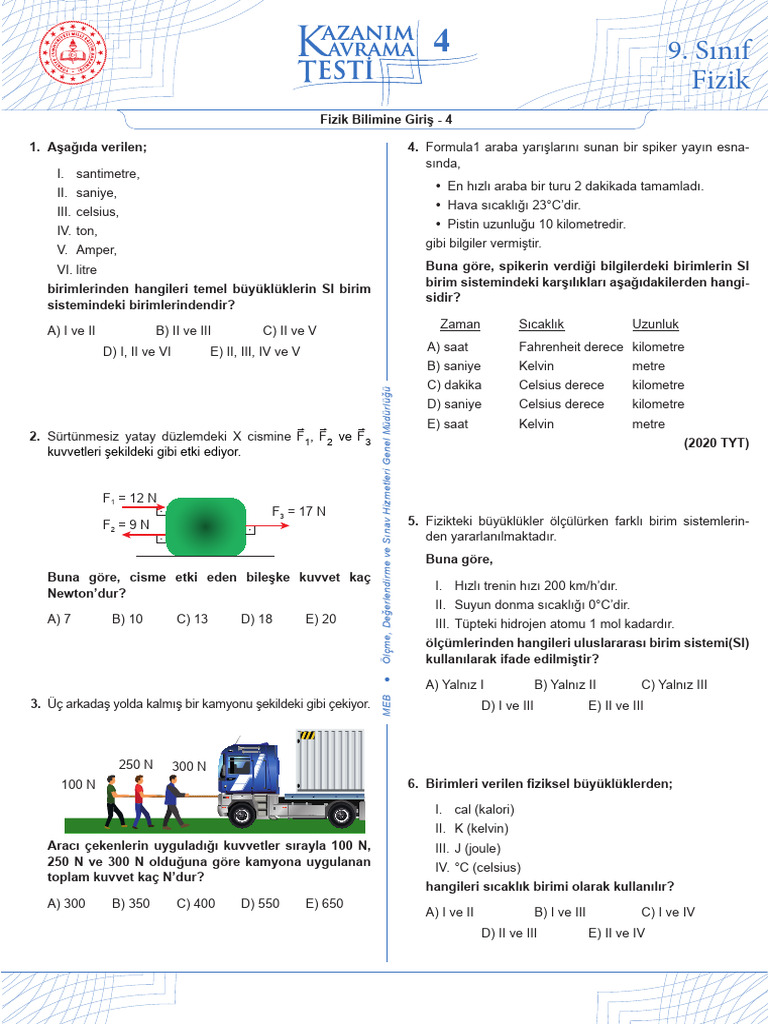 Fizik Bilimine Giriş 4 | PDF