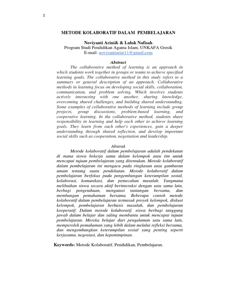 Metode Kolaboratif | PDF