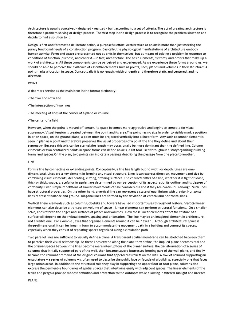 Form Space and Order Summary-1 | PDF | Wall | Space