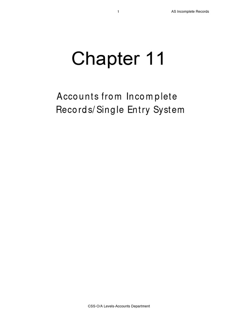 As CH # 11 Incomplete Records | PDF