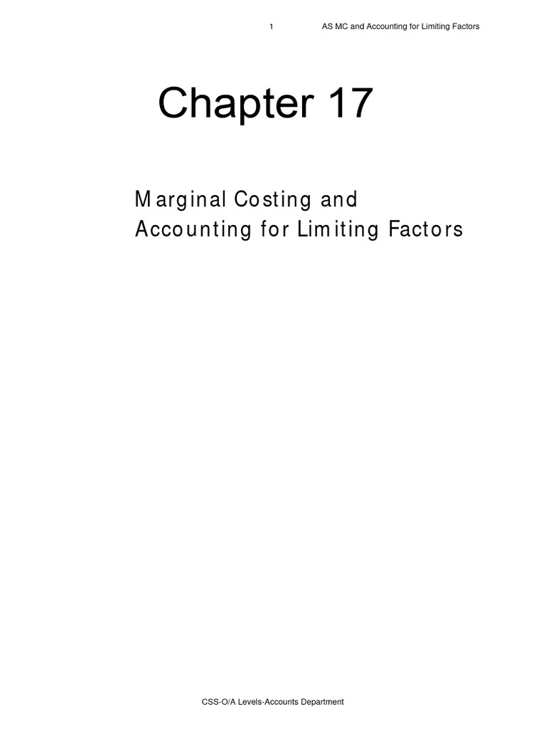 Accounting for Limiting Factors Analysis | PDF