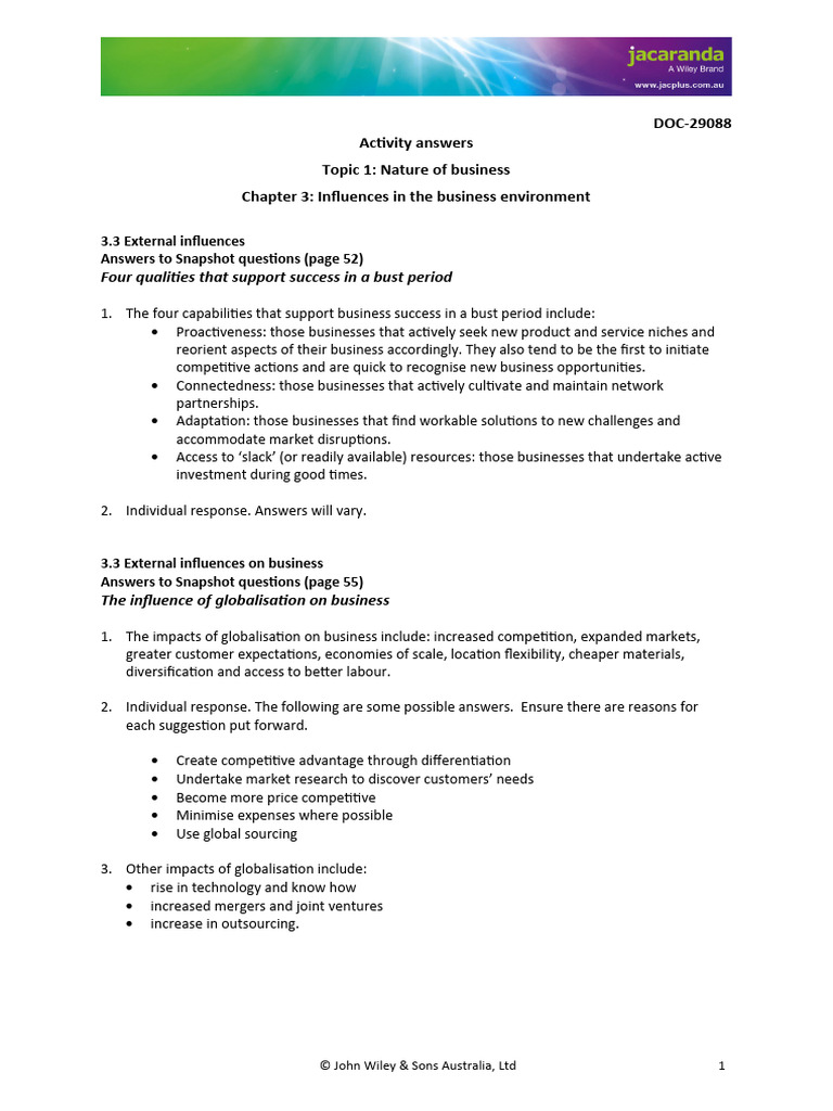 Chapter 3 - Activity Answers | PDF