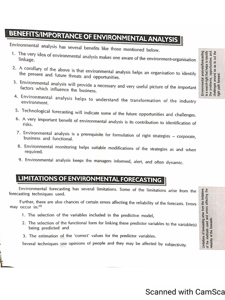 Benefits-Limitation of Environmental Analysis | PDF