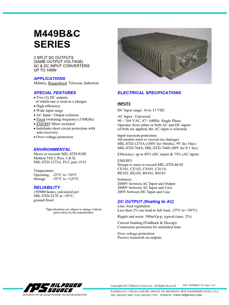 Milpower-TOC-Supply-M449C | PDF | Alternating Current | Computer Engineering