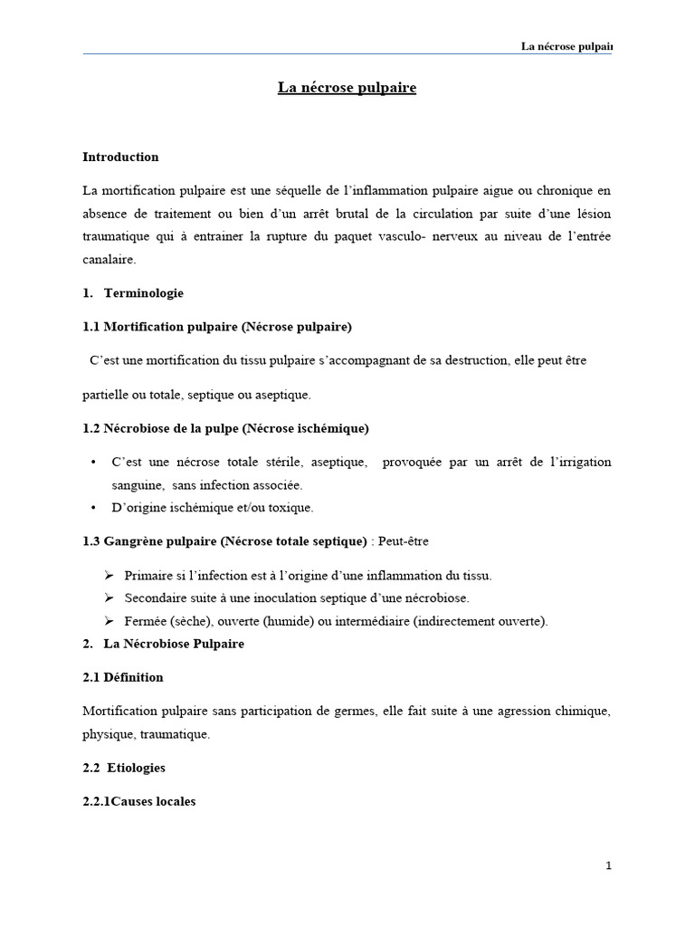 La Nécrose Pulpaire88 | PDF