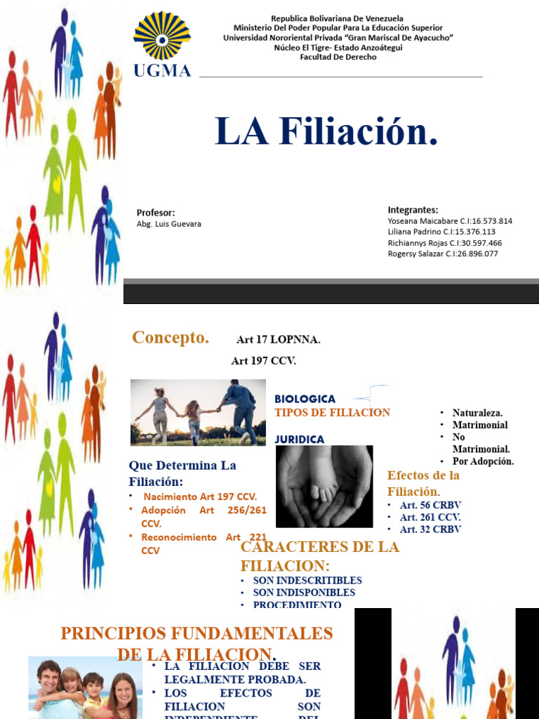 EXPOSOCION DE DERECHO DE FAMILIA. LA FILIACION | PDF | Adopción ...