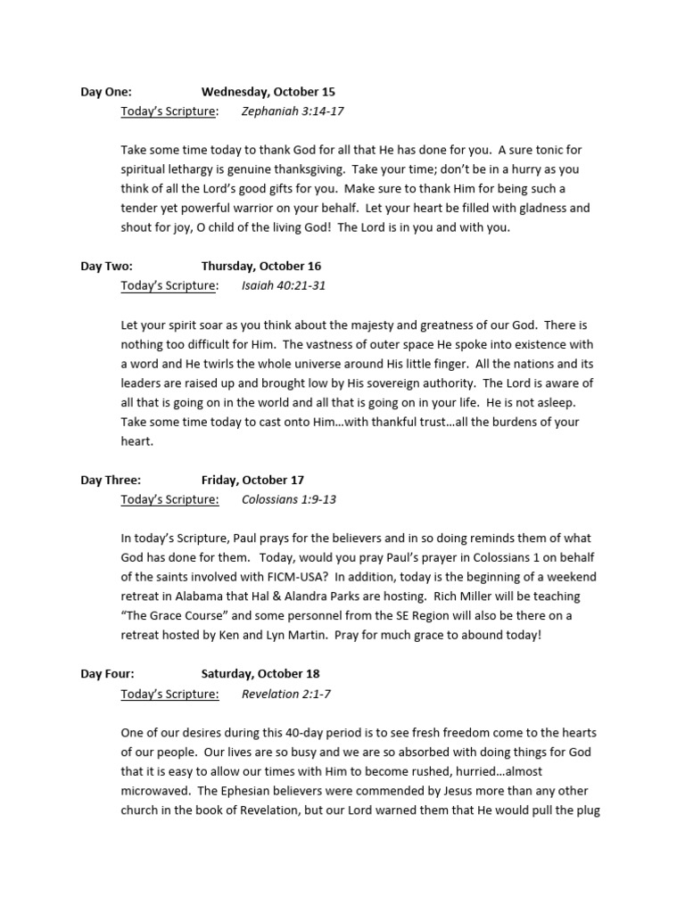 40 Days of Prayer and Fasting Guide | PDF | Foreign Language Studies ...