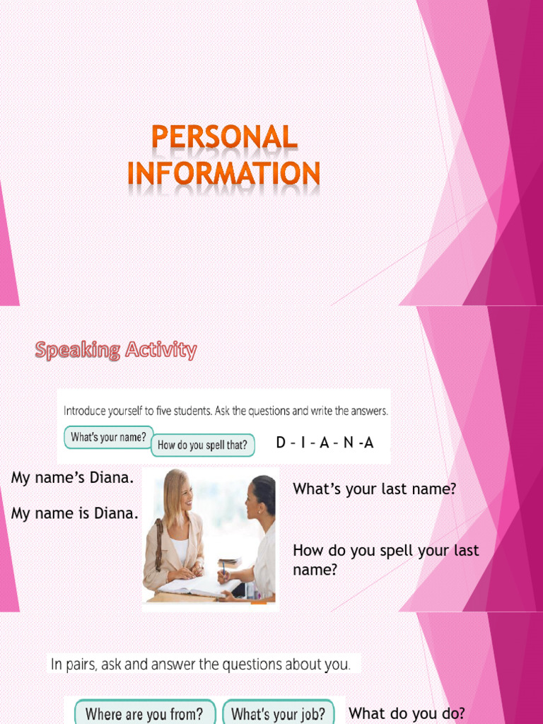 Personal Information Presentation | PDF