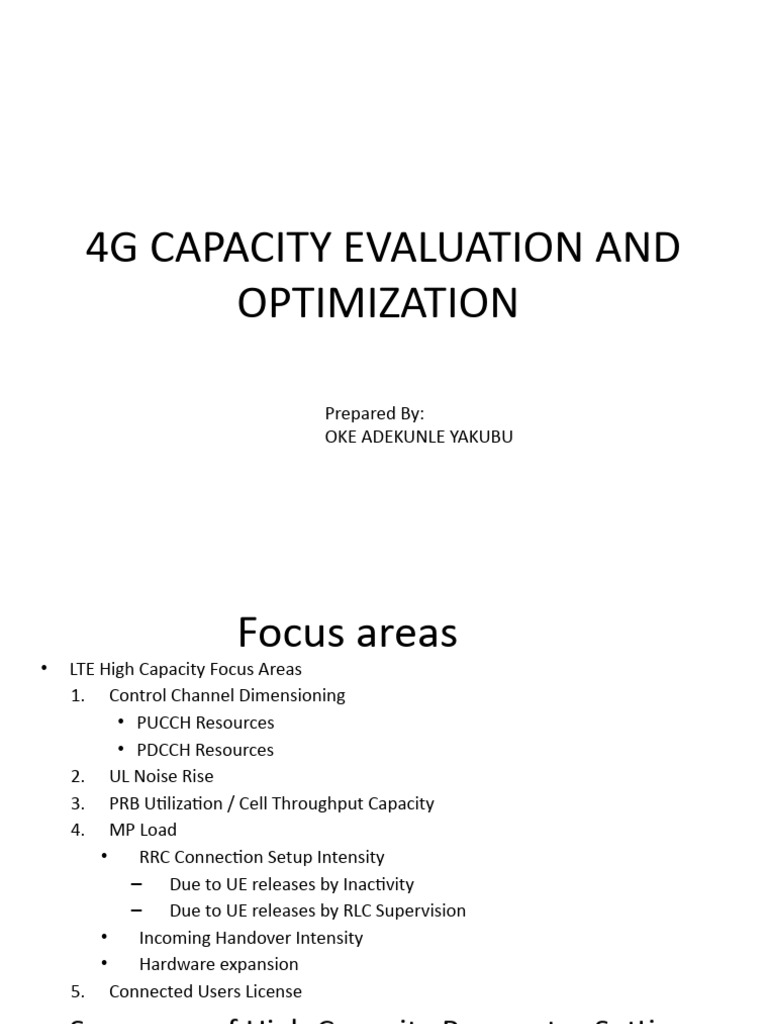 Capacity Optimization Pdf Radio Technology Electrical Engineering