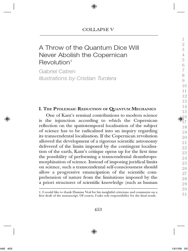 Gabriel Catren A Throw of The Quantum Dice Will Never Overturn The ... Gabriel Catren A Throw of The Quantum Dice Will Never Overturn The ...